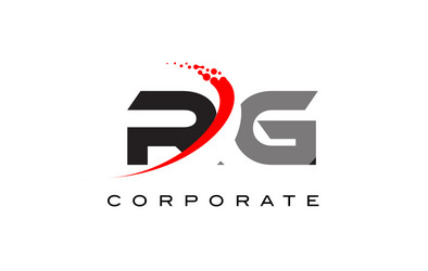 Golden letters rg r g logo with leading lines Vector Image