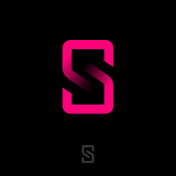 S c letters monogram pink lines logo Royalty Free Vector