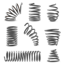 Metal spring set Royalty Free Vector Image - VectorStock