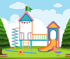 An outdoor playground scene Royalty Free Vector Image