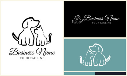 Animal pet cute logo template Royalty Free Vector Image