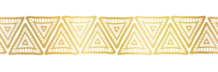 Geometric seamless border golden metallic Vector Image
