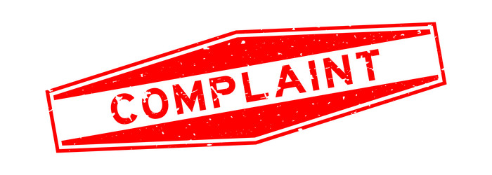 Grunge blue complaint word hexagon rubber seal Vector Image