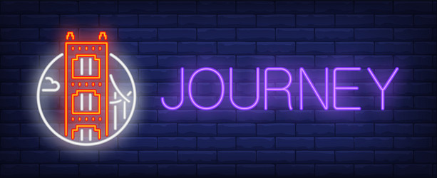 World tour neon sign Royalty Free Vector Image