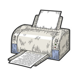 Printer printing sketch Royalty Free Vector Image