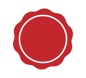 Red circle seal stamp icons vintage wavy edge Vector Image