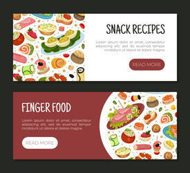 Finger food buffet seamless pattern design Vector Image