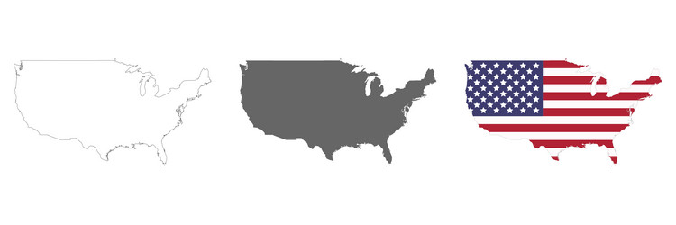 Highly detailed usa map with borders isolated on Vector Image