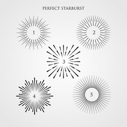 Set light rays sunburst and rays sun Royalty Free Vector