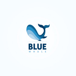 Blue whale logo design Royalty Free Vector Image