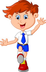 Cartoon happy student Royalty Free Vector Image