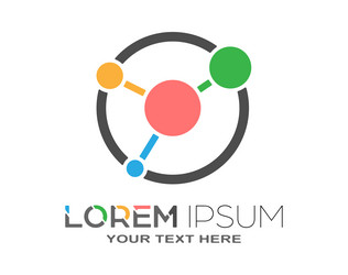 Interaction logo template of interlaced arrows Vector Image