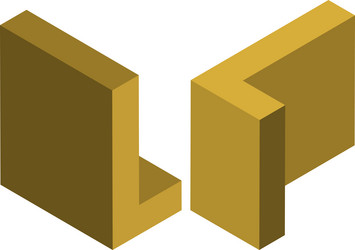 Isometric letter l template for creating logos Vector Image