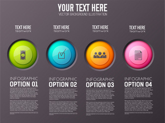 Infographic option buttons background Royalty Free Vector