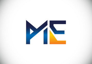 M e letter sign symbol initial letter e logo Vector Image