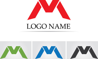 Letter m excavator logo Royalty Free Vector Image