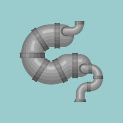 Metal digestive tract iron stomach and intestines Vector Image