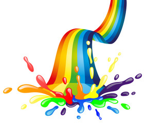 Rainbow paint splash Royalty Free Vector Image