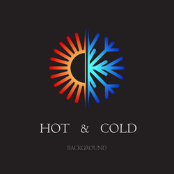 Hot and cold round sign temperature balance icon Vector Image