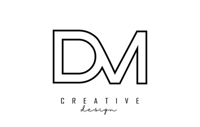 Creative colorful letters dm d m logo Royalty Free Vector