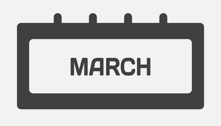 Template icon calendar month march Royalty Free Vector Image