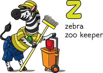 Zebra animals abc coloring book for kids Vector Image