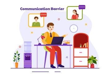 Communication barrier with bad communications Vector Image