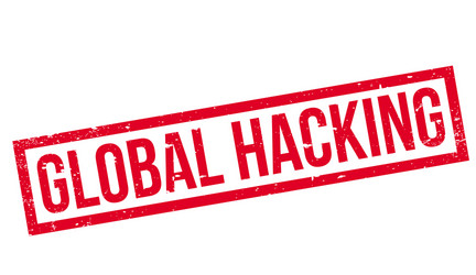 Global hacking rubber stamp Royalty Free Vector Image