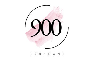 Number 9 watercolor stroke logo design Royalty Free Vector