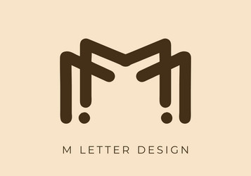 Unique mono line design of m initial letter Vector Image