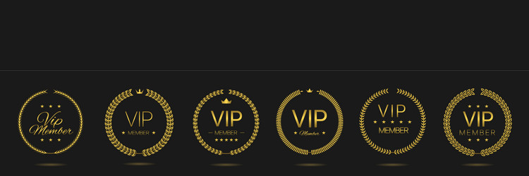 Golden VIP Laurel Wreath Set Royalty Free Vector Image