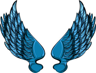 Blue wings isolated on white background design Vector Image