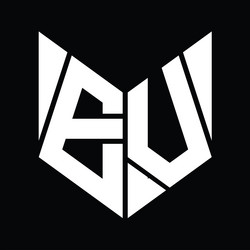 Ev logo monogram shield inside circle shape Vector Image