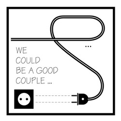 Two plug inserted in double wall socket realistic Vector Image