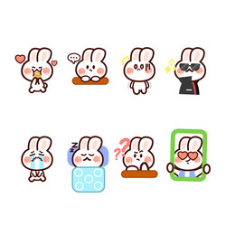 Cute Sad Pink Rabbit Vector Images (31)