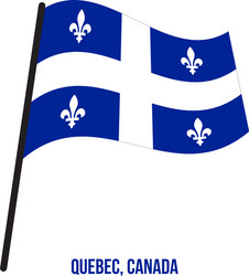 Quebec flag on white background provinces Vector Image
