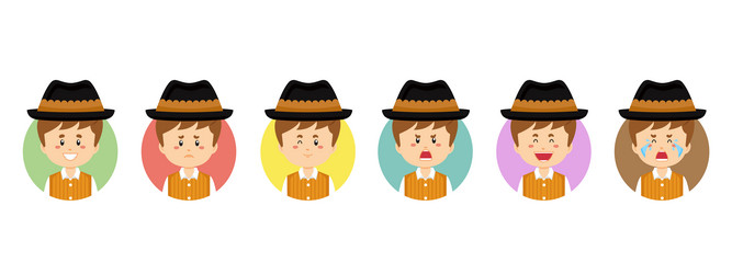 Austrian character with various expression Vector Image
