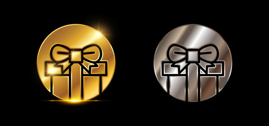 Golden surprise gift box Royalty Free Vector Image