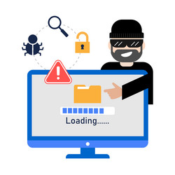 Hacker stealing user data Royalty Free Vector Image