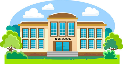 Modern school buildings exterior student city Vector Image