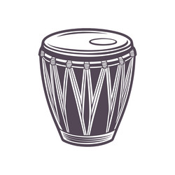 Percussion conga musical instrument outline Vector Image