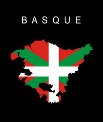 Basque map flag silhouette Royalty Free Vector Image