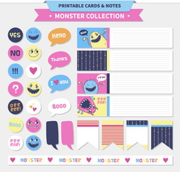 Cute monster card Royalty Free Vector Image - VectorStock