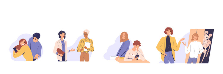 People speaking with mistrust distrust bad Vector Image