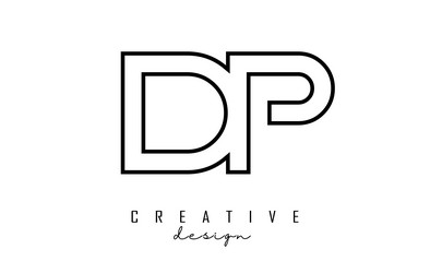 Dp modern letter logo design with swoosh Vector Image