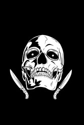 A knife through skull simple skull face series Vector Image