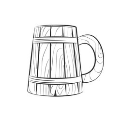 Wooden beer cup Royalty Free Vector Image - VectorStock