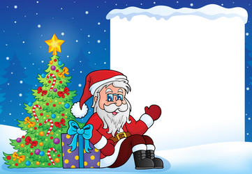 Frame with santa claus theme 3 Royalty Free Vector Image