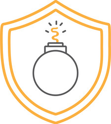 Dangerous bomb inside security shield object Vector Image