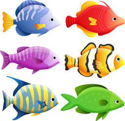 Fish cartoon set Royalty Free Vector Image - VectorStock